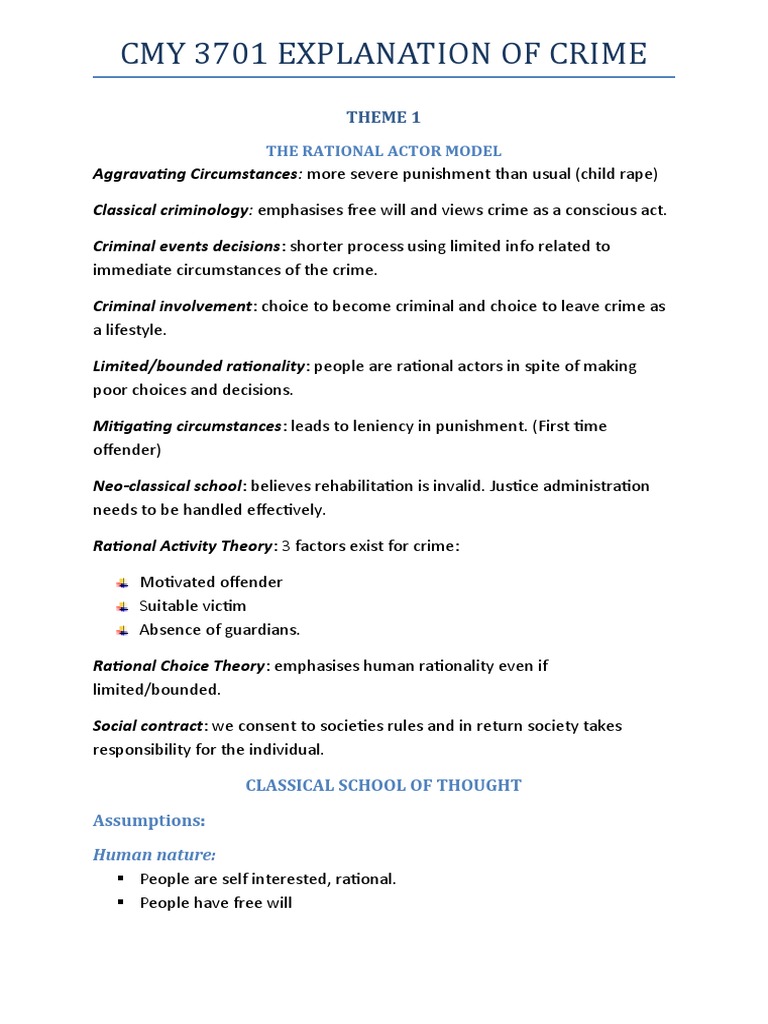 Cmy 3701 Explanation of Crime | PDF