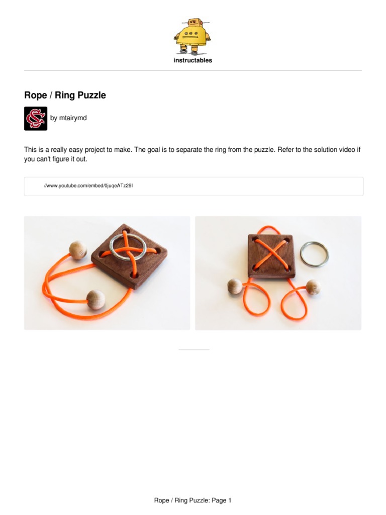 Rope / Ring Puzzle: by Mtairymd | PDF
