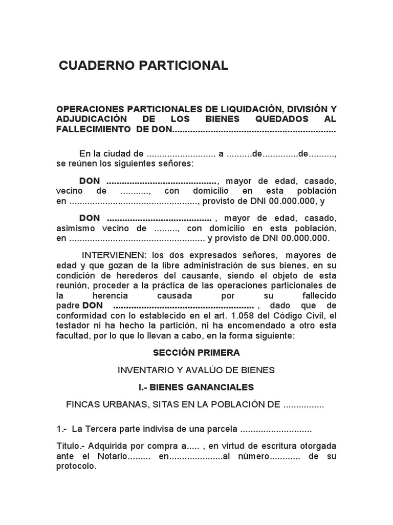 Modelo Cuaderno Particional | PDF