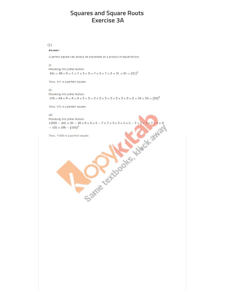 RS Aggarwal Class 8 Chapter 3 Solutions | PDF