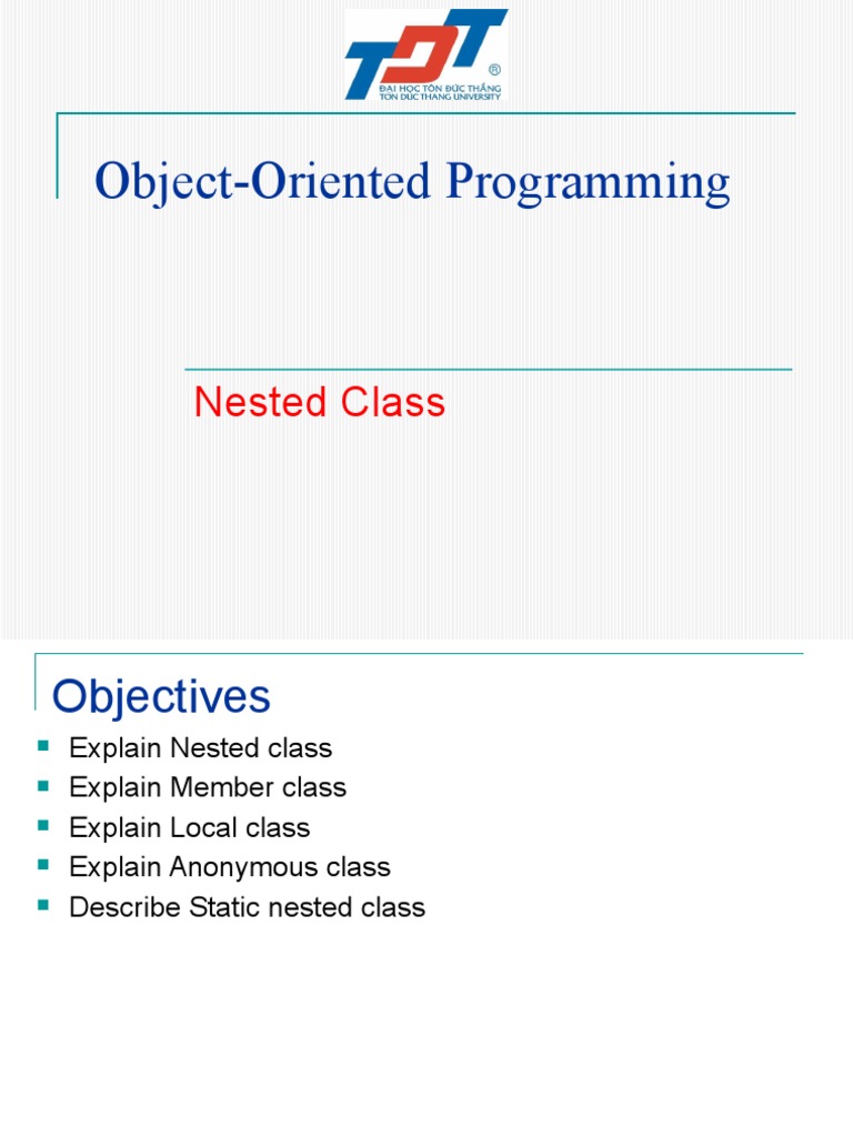 Object Oriented Programming Nested Class Pdf Class Computer Programming Method