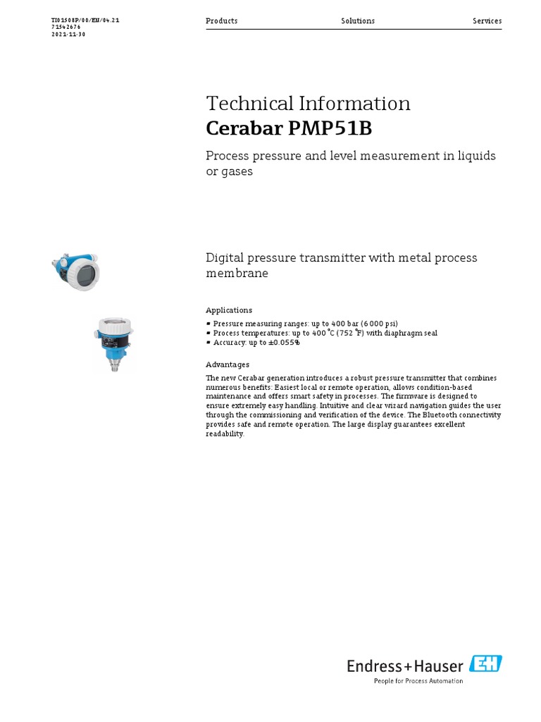 PMP51B Datasheet | PDF | Electrical Connector | Pressure Measurement