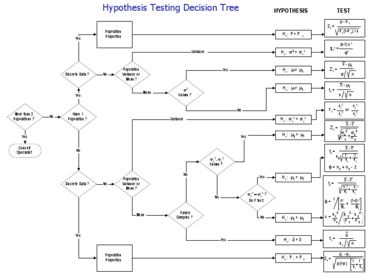 Hypothetical Testing Decision Tree | PDF