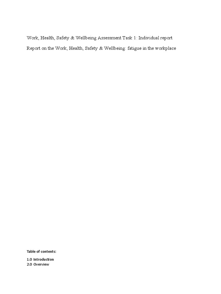 Fatigue in The Workplace (Work, Health and Safety) | PDF | Employment ...
