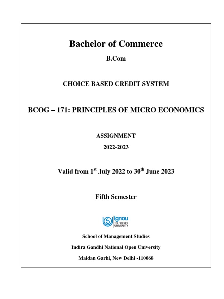 Bcog-171 Done | Download Free PDF | Business Economics | Economic Theories Bcog-171 Done | Download Free PDF | Business Economics | Economic Theories