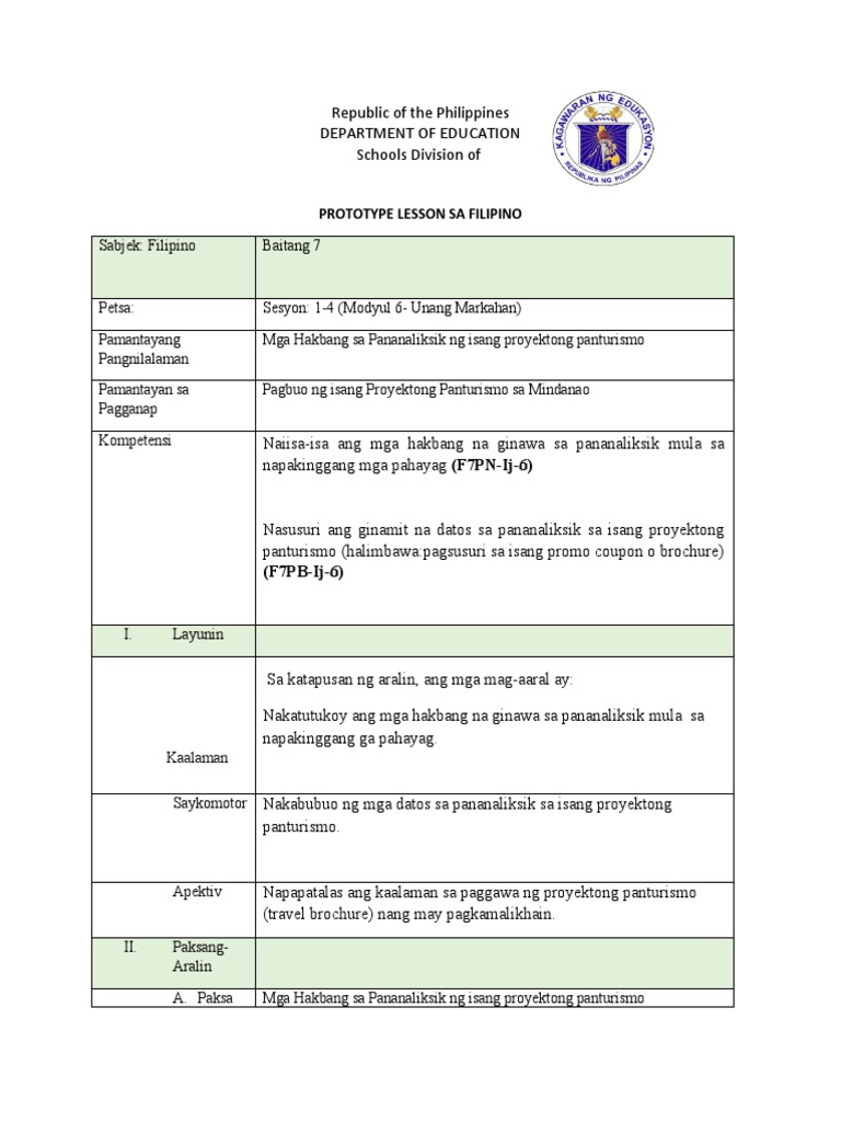 Lesson-Plan-G7 - Modyul 6 | PDF