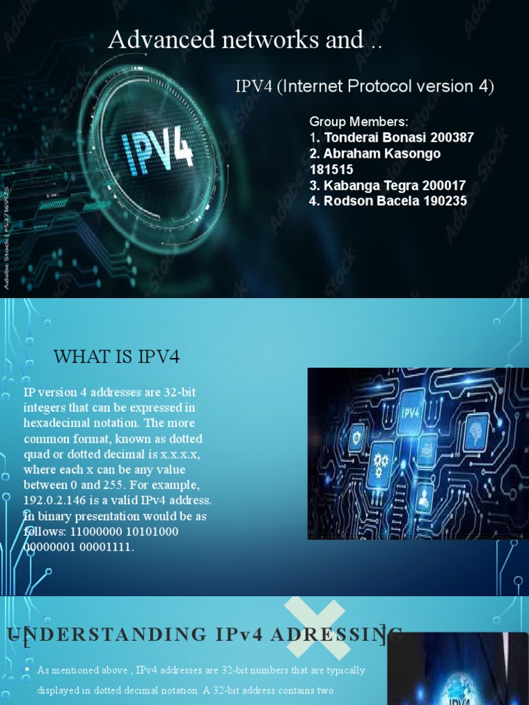 INTERNET PROTOCOL VERSION 4 (IPV4) Presentation | PDF | Ip Address | Computer Network