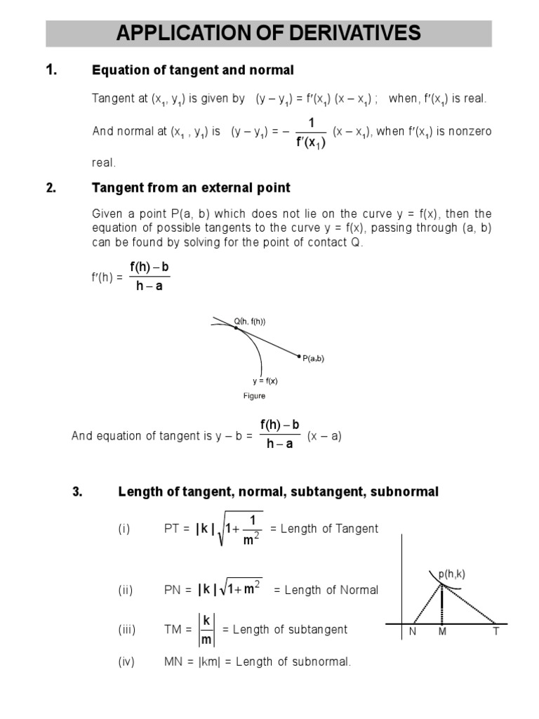 Application of Derivatives | PDF | Area | Tangent