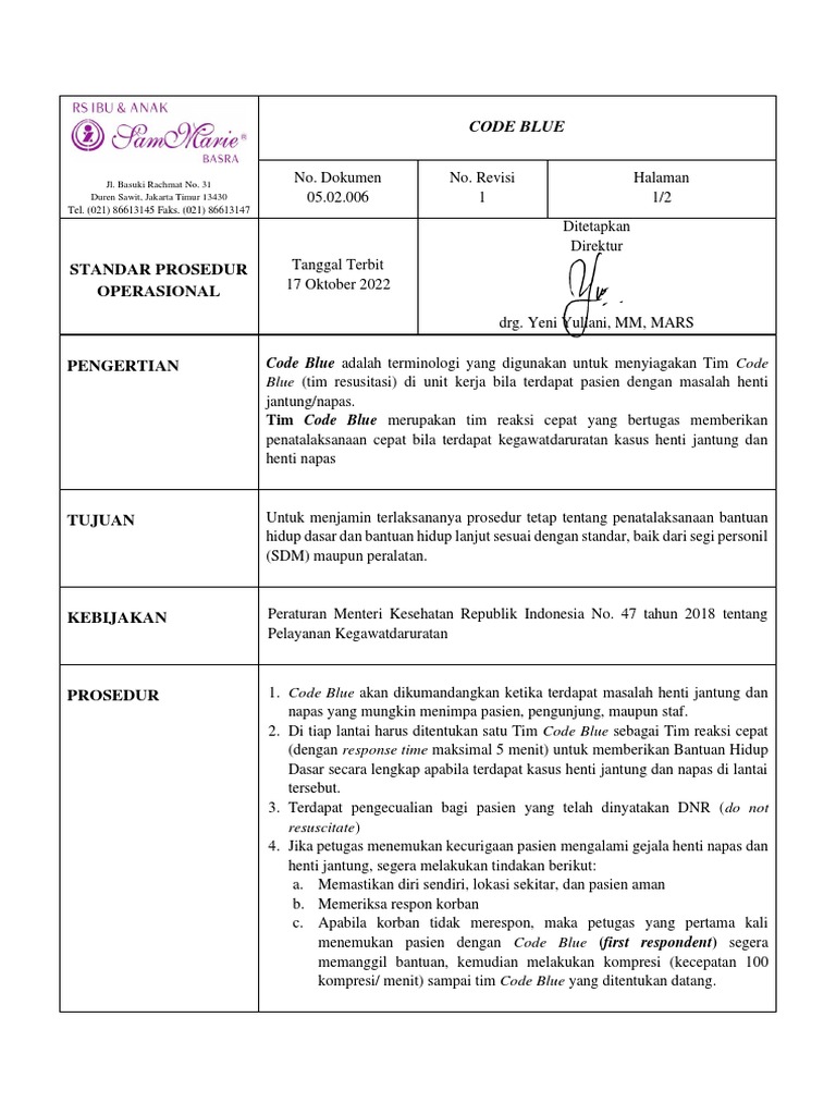 05 02 006 Spo Code Blue Rev 1 Pdf