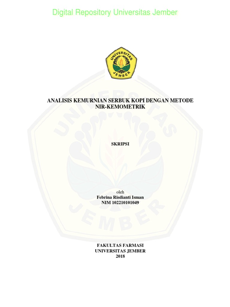 Analisis Kemurnian Kopi NIR-Kemometrik | PDF