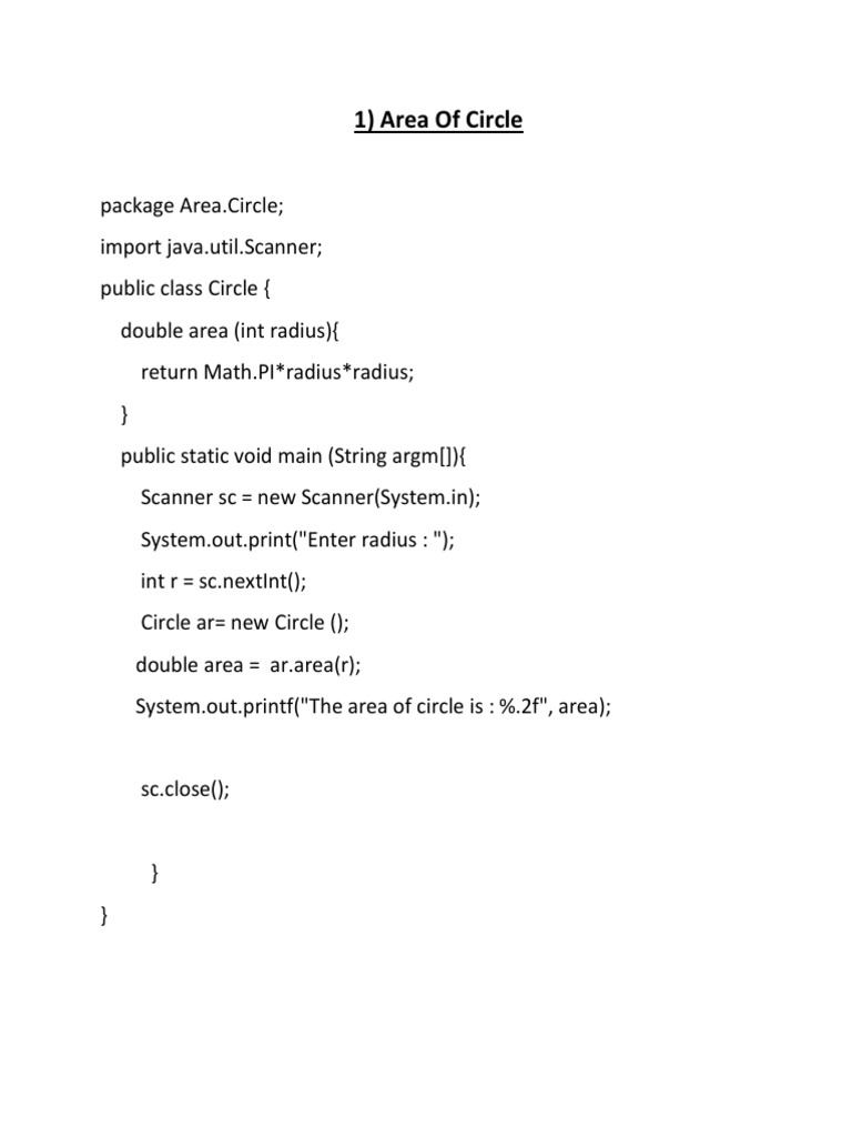 1) Area of Circle | PDF | Area | Elementary Geometry