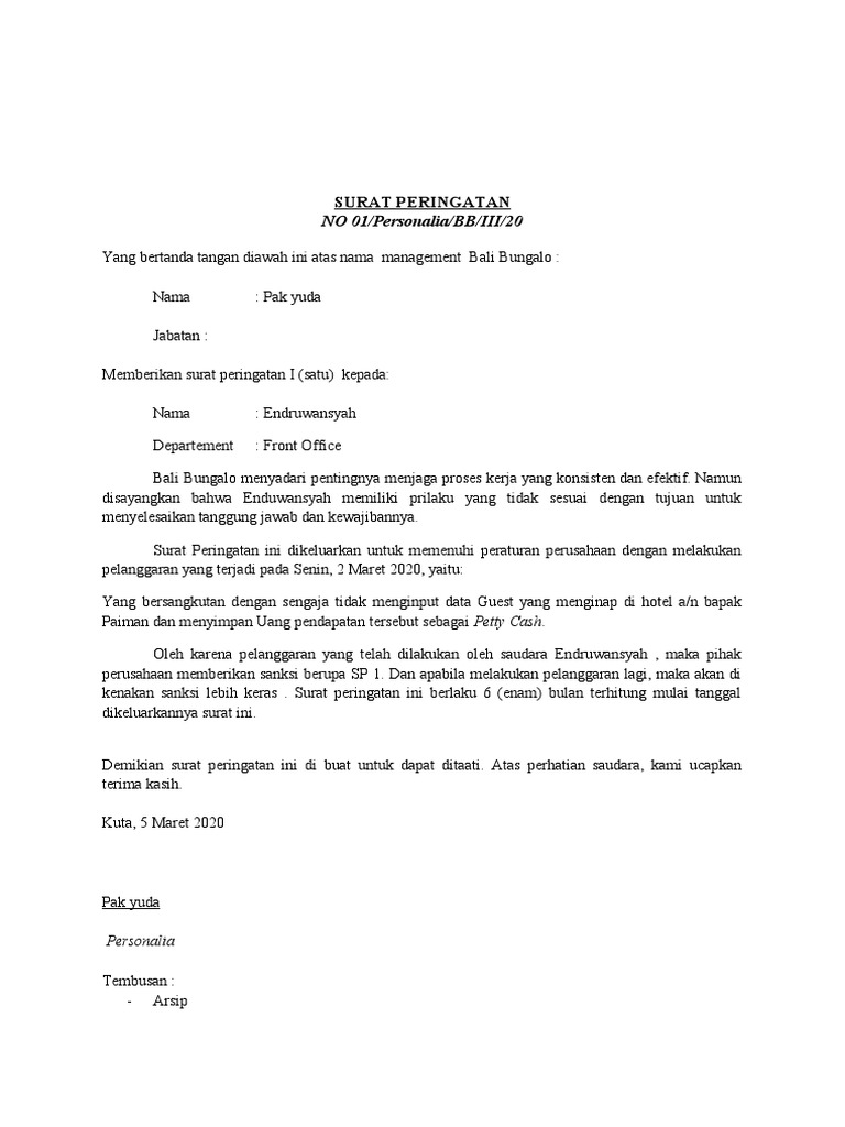 Surat Peringatan | PDF