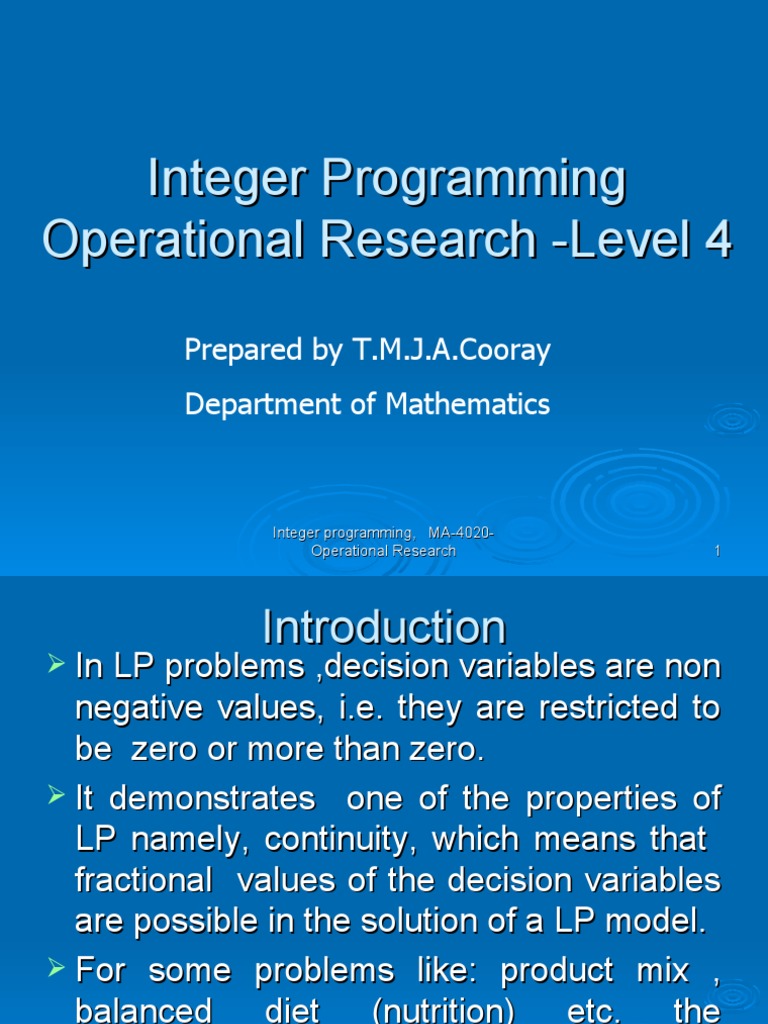 11 Integer Programming PDF Algorithms And Data Structures