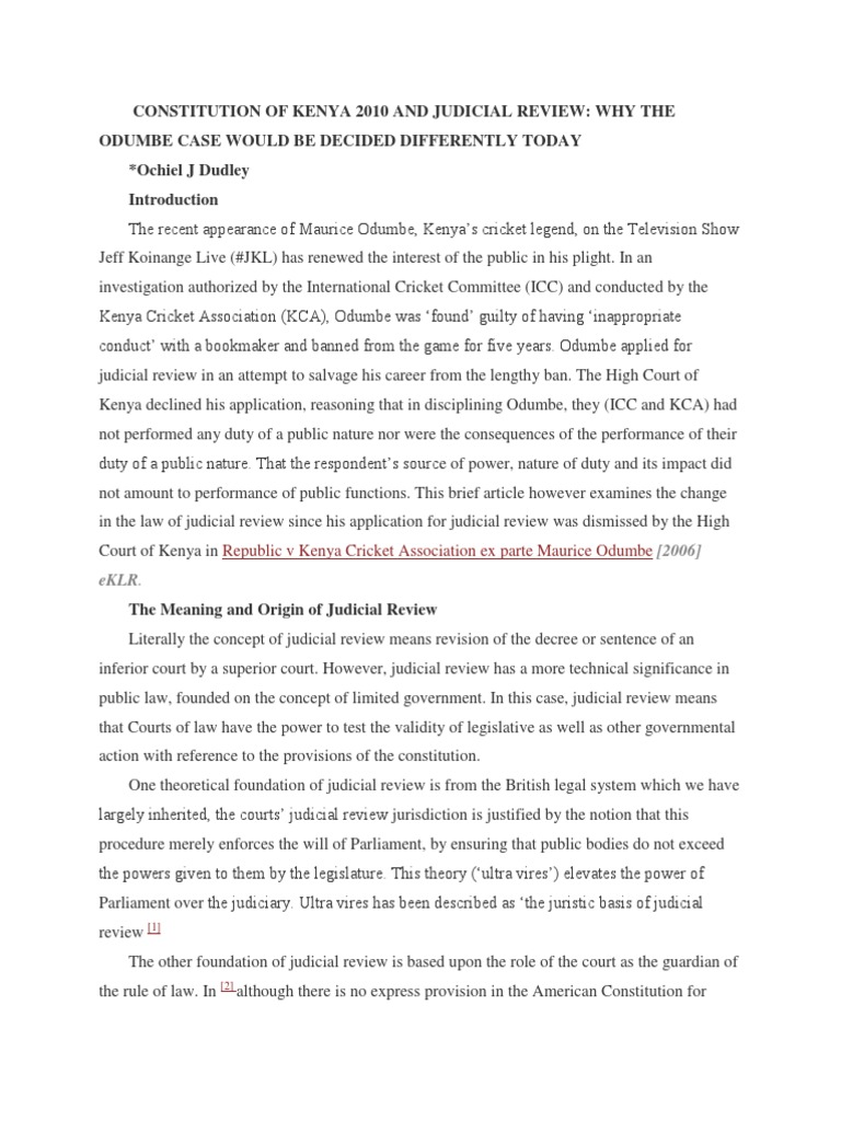 Constitution of Kenya 2010 and Judicial Review | PDF | Judicial Review | Jurisdiction