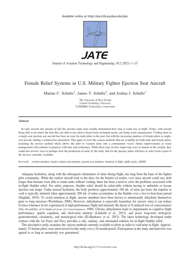Female Relief Systems in U.S. Military Fighter Ejection Seat Aircraft | PDF | Fighter Aircraft ...