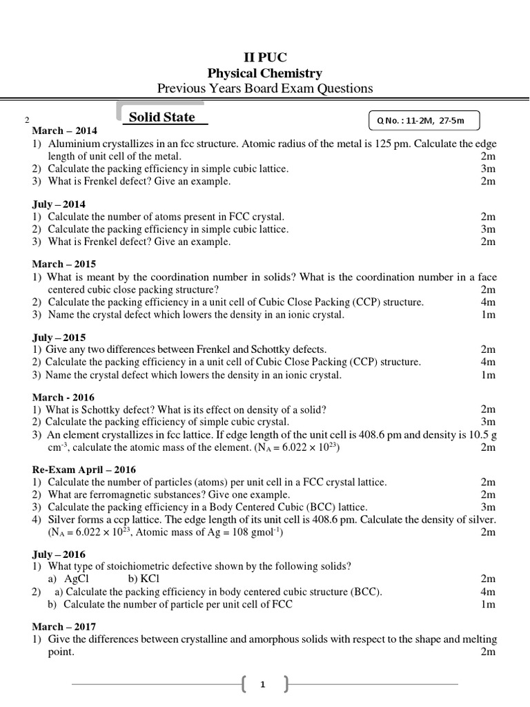 Physical Chemistry Chapter Wise Previous Year Question | Download Free ...