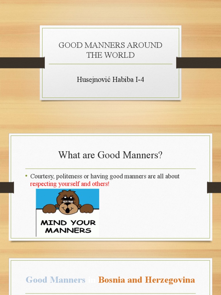 Good Manners Around The World | PDF | Restaurants