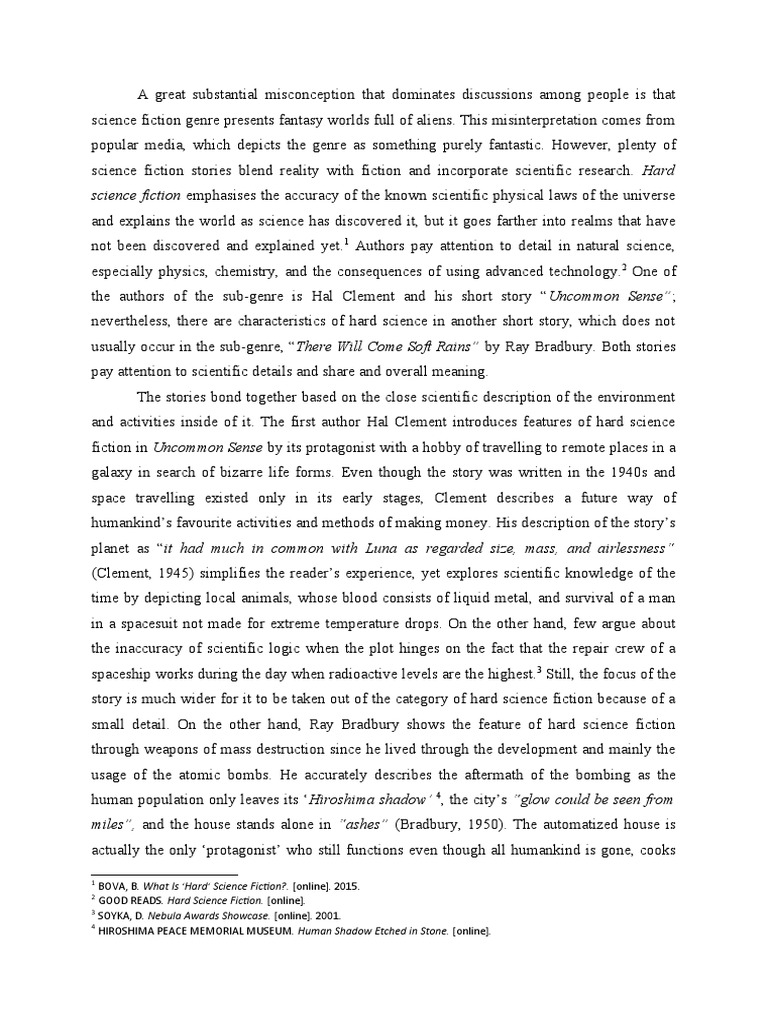 Hard Science-Fiction - Short Essay | PDF | Science | Human