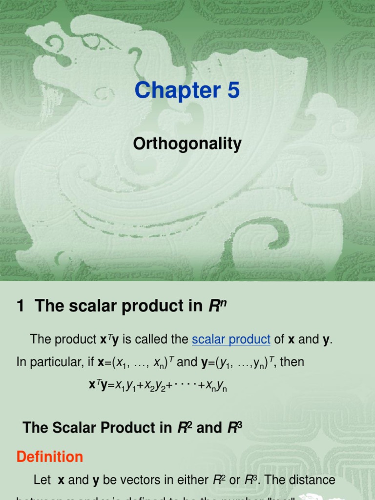 Orthogonality | PDF | Linear Subspace | Vector Space