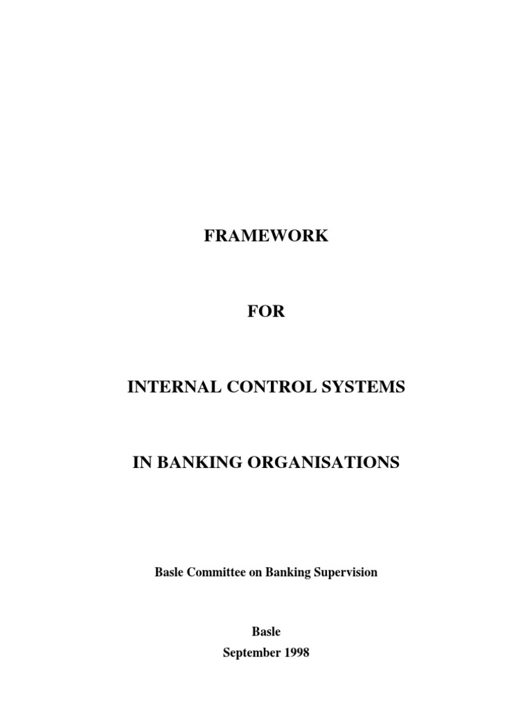 Internal Control Framework for Banks | PDF | Internal Audit | Audit ...