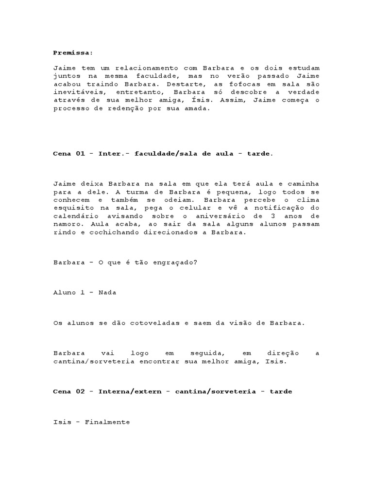 ROTEIRO - CURTA METRAGEM | PDF | Ísis