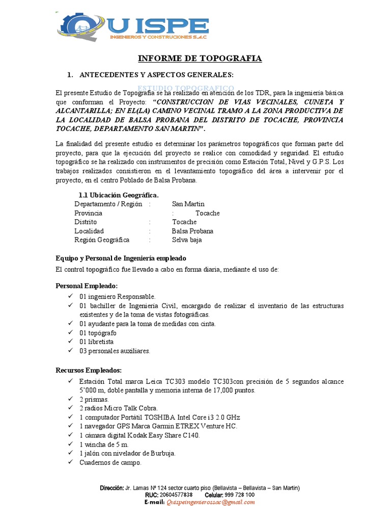 8.1 Estudio Topografico | PDF | Topografía | Ciencias fisicas