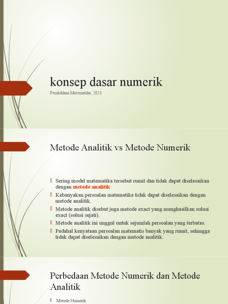 Konsep Dasar Metode Numerik | PDF