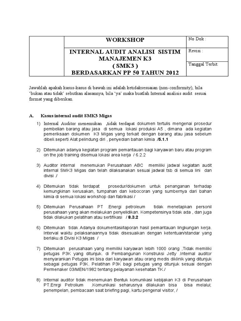 Tugas Audit k3 Migas | PDF