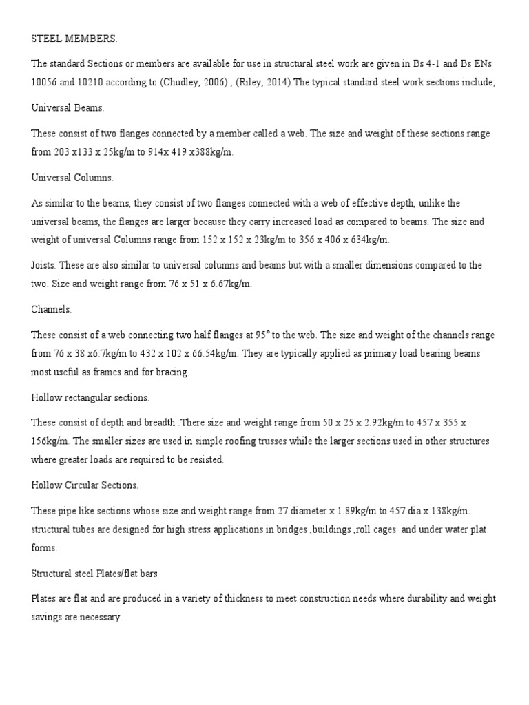 Steel Members | Download Free PDF | Beam (Structure) | Column