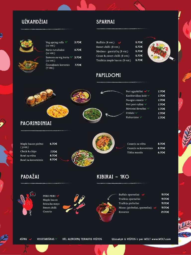 Periperi Maisto Meniu Paupys | PDF