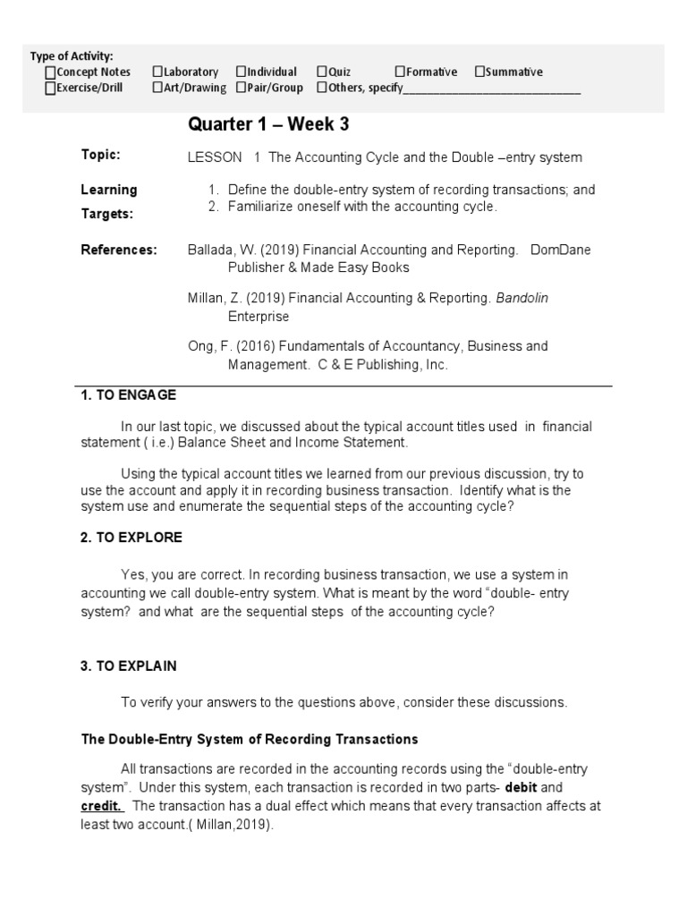 The-Accounting-Cycle-and-the-Double-entry-system | PDF | Debits And Credits | Business Economics