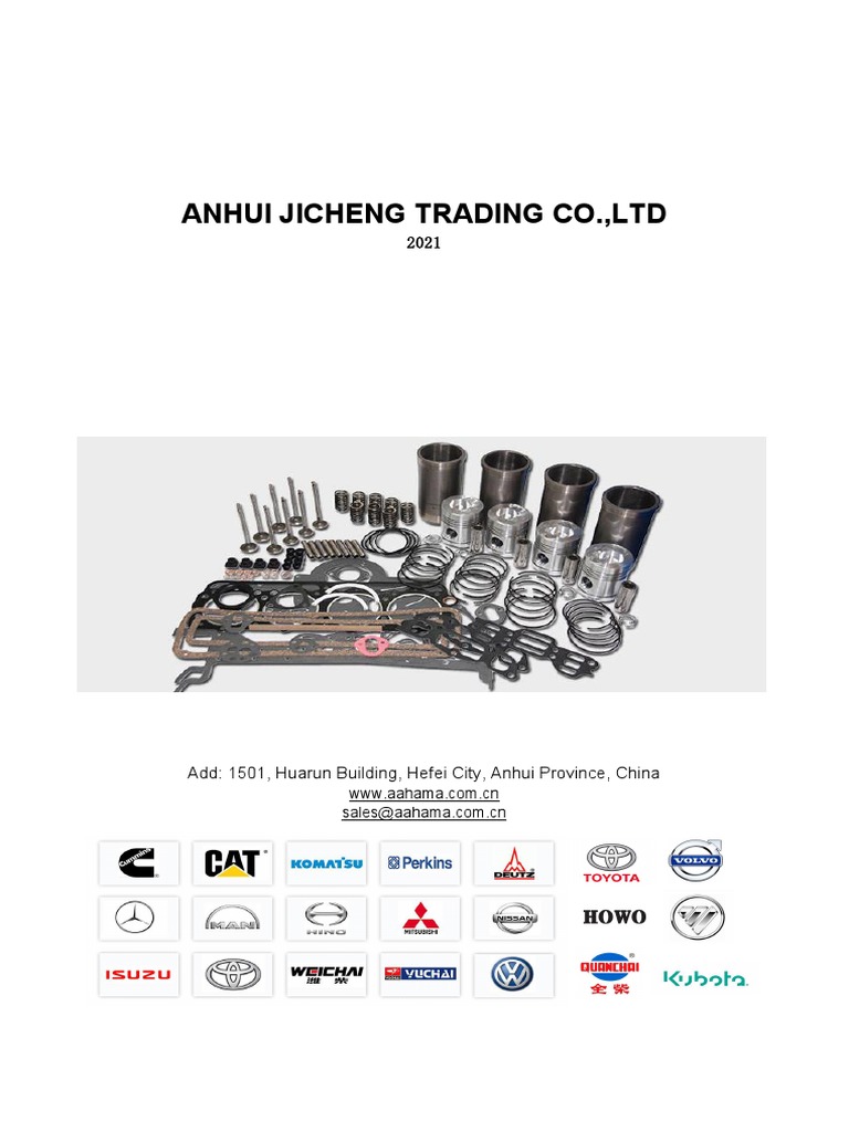 Piston Liner Piston Ring Kit Catalogue-AJT-2020 | PDF