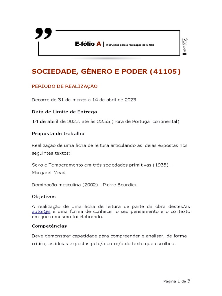Efolio A 22 23 V2.docx - Efolio A 22 23 | PDF | Sociologia