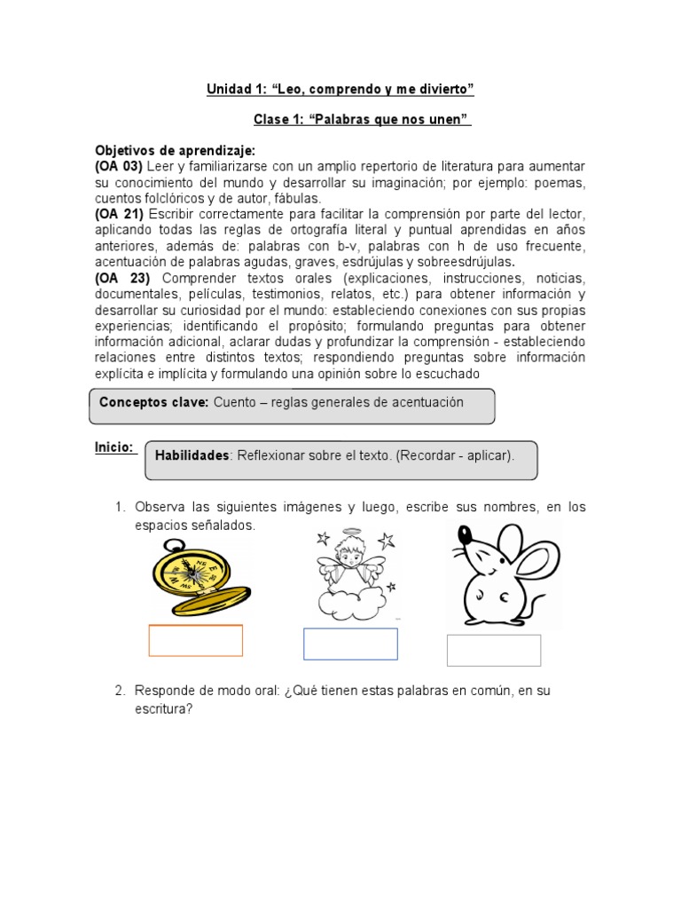 Guia Comprension Lectora Cuento | PDF