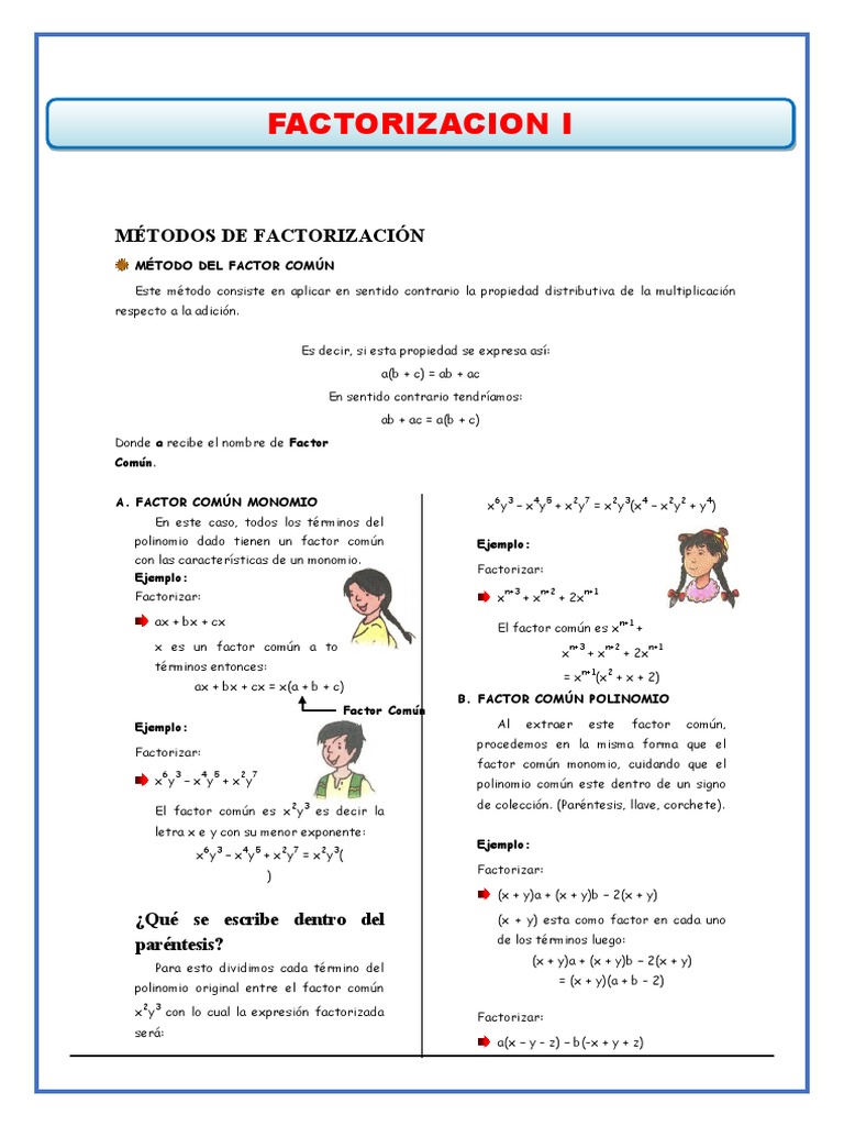 Factorización Por Factor Comun | PDF | Factorización | Análisis numérico Factorización Por Factor Comun | PDF | Factorización | Análisis numérico