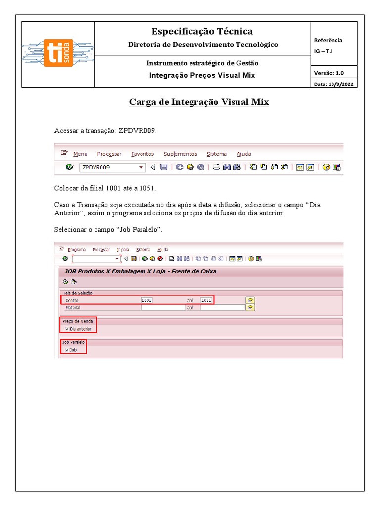 Integração de Preços Visual Mix | PDF | Informática
