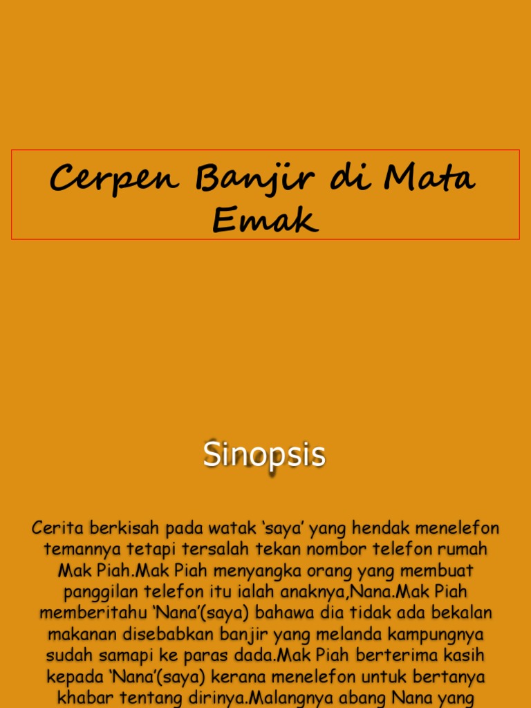 Cerpen Banjir Di Mata Emak | PDF