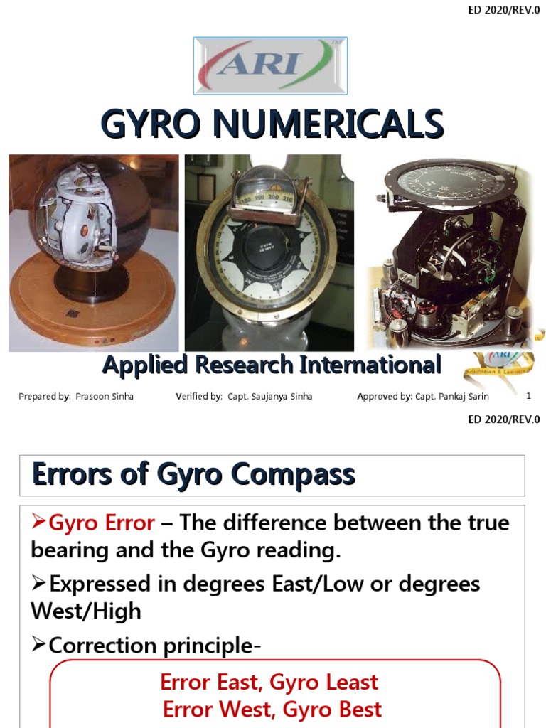 Gyro Numericals | PDF | Compass | Latitude