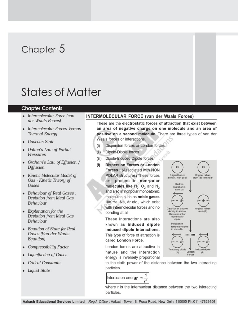 States of Matter | PDF | Gases | Intermolecular Force