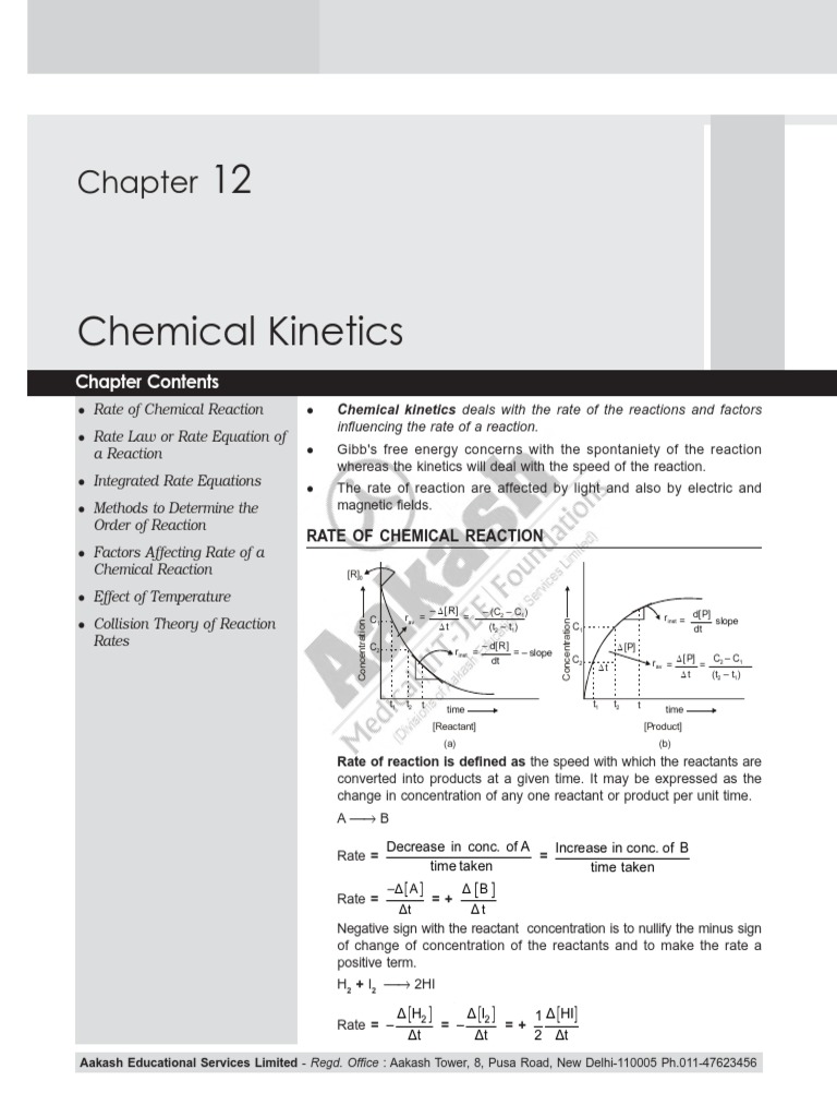 Chemical Kinetics THEORY | PDF | Reaction Rate | Activation Energy