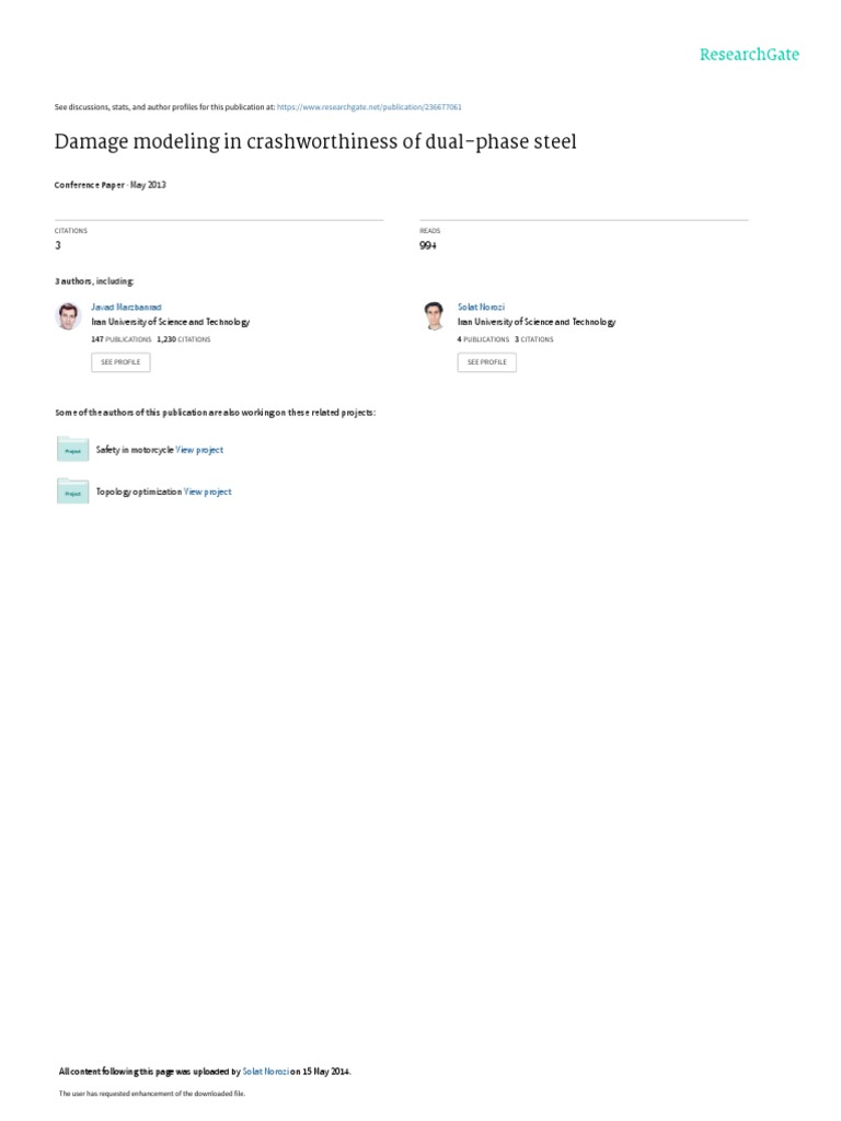 Gurson Model | PDF | Fracture | Plasticity (Physics)