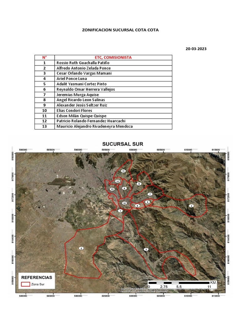 Zonificacion Sucursal Cota Cota Mapas 20-03-2023 | PDF