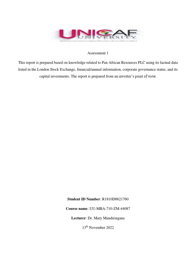 Assignment 1-Gideon Zoiku-R1810D6621 FM | PDF | Dividend | Debt