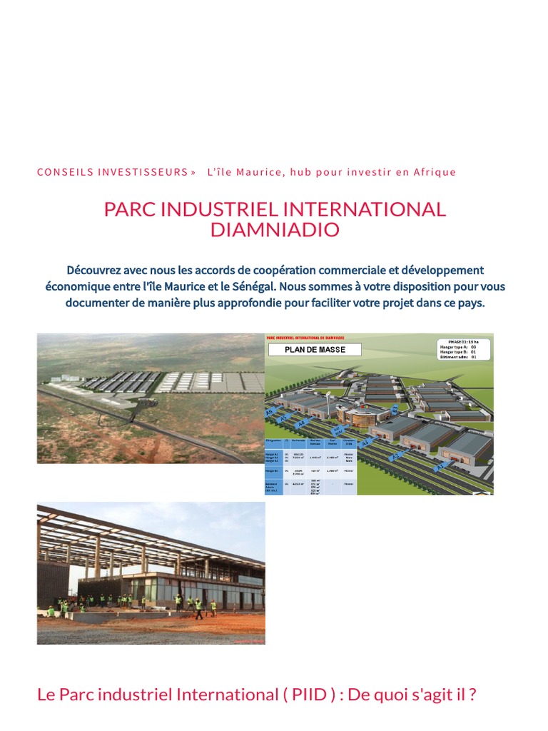 Parc Industriel de Diamndio | PDF | Maurice | Sénégal