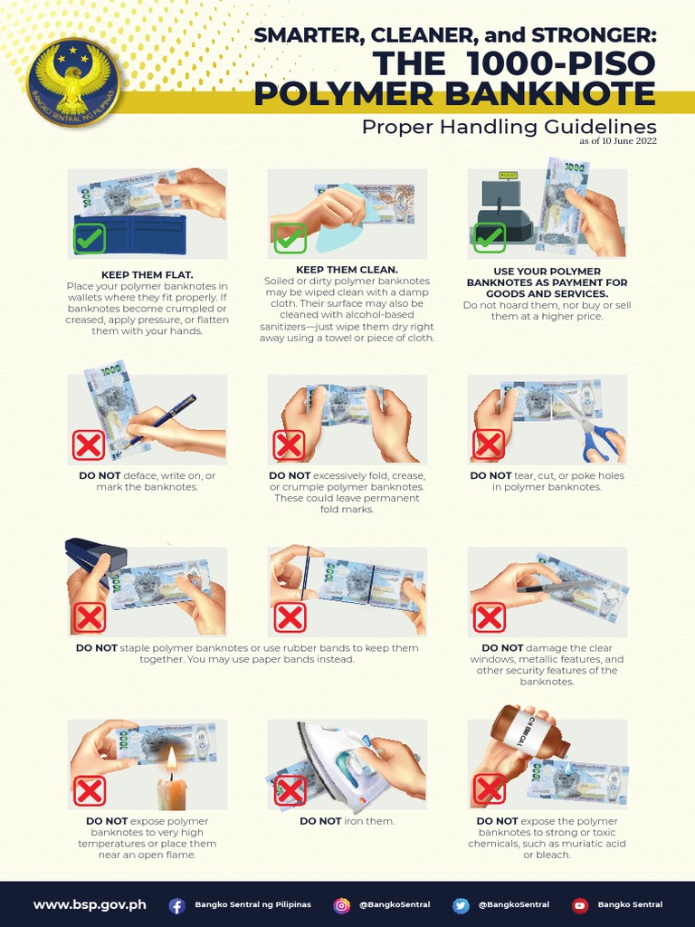 1000-Piso Polymer Banknote - Proper Handling | PDF | Secondary Sector ...