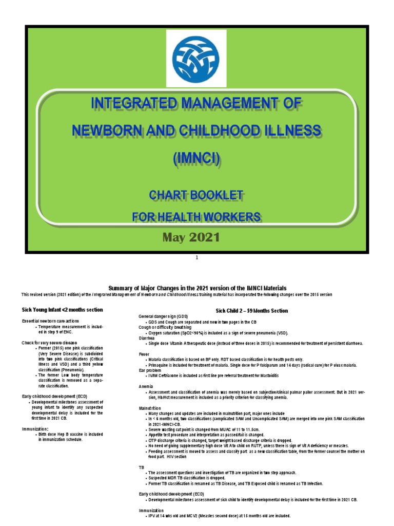 2021 Updates to IMNCI Training Materials | PDF | Diarrhea | Breastfeeding