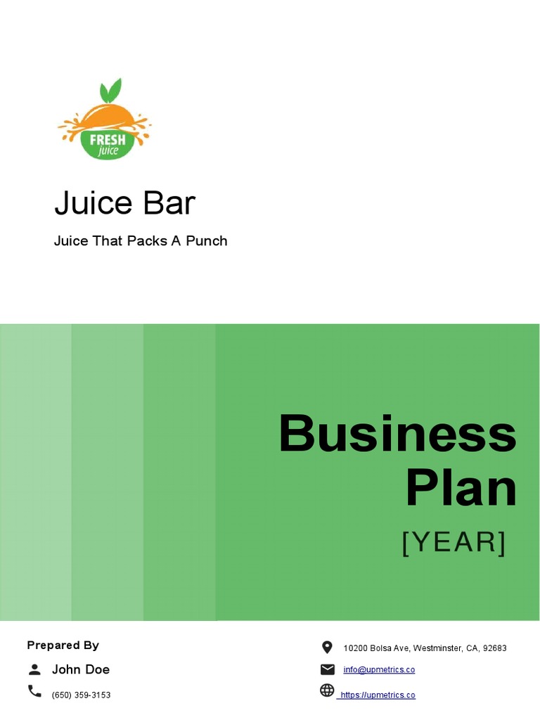 Juice Bar Business Plan Example | PDF | Expense | Startup Company