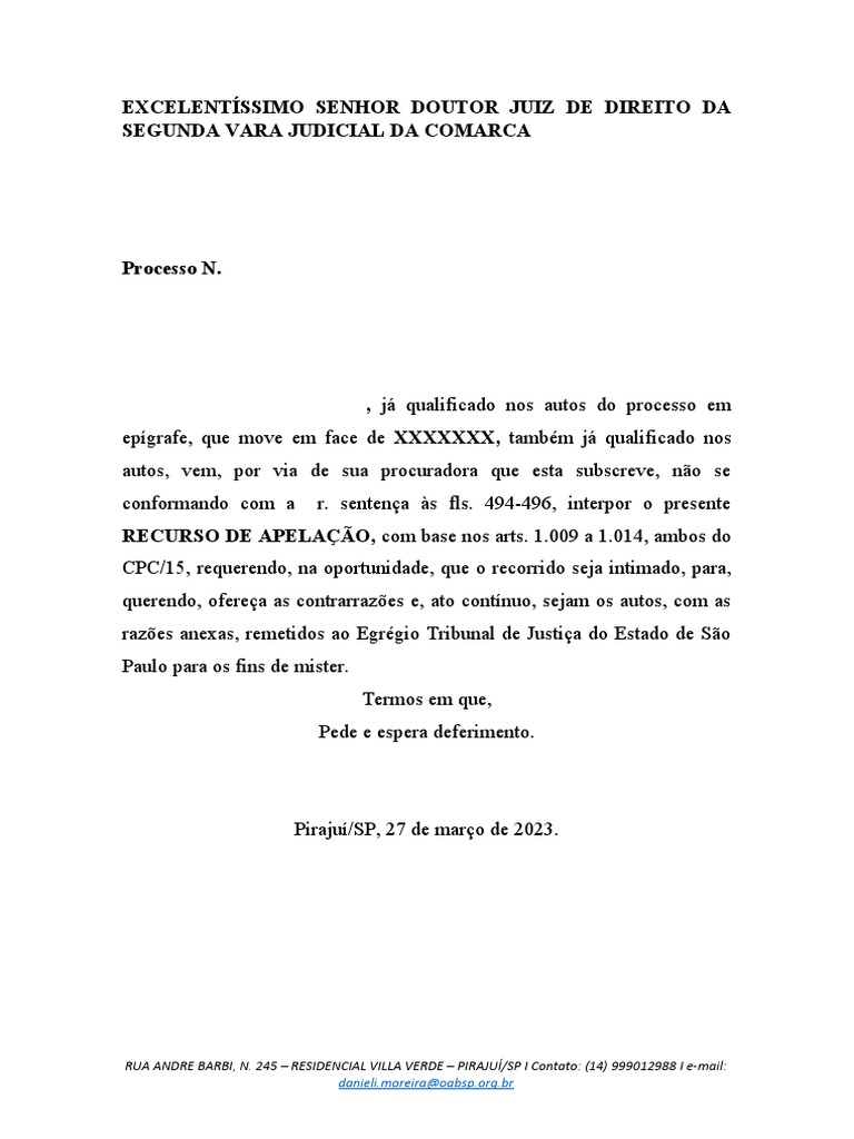 RECURSO - Peça de Interposição | PDF RECURSO - Peça de Interposição | PDF
