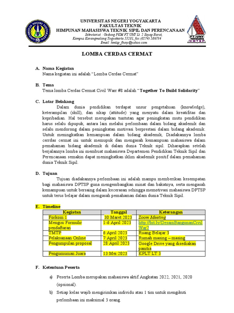 Tor Lomba Cerdas Cermat | PDF