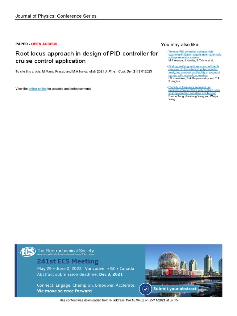 Root Locus Approach in Design of PID Controller Fo | PDF | Control ... Root Locus Approach in Design of PID Controller Fo | PDF | Control ...